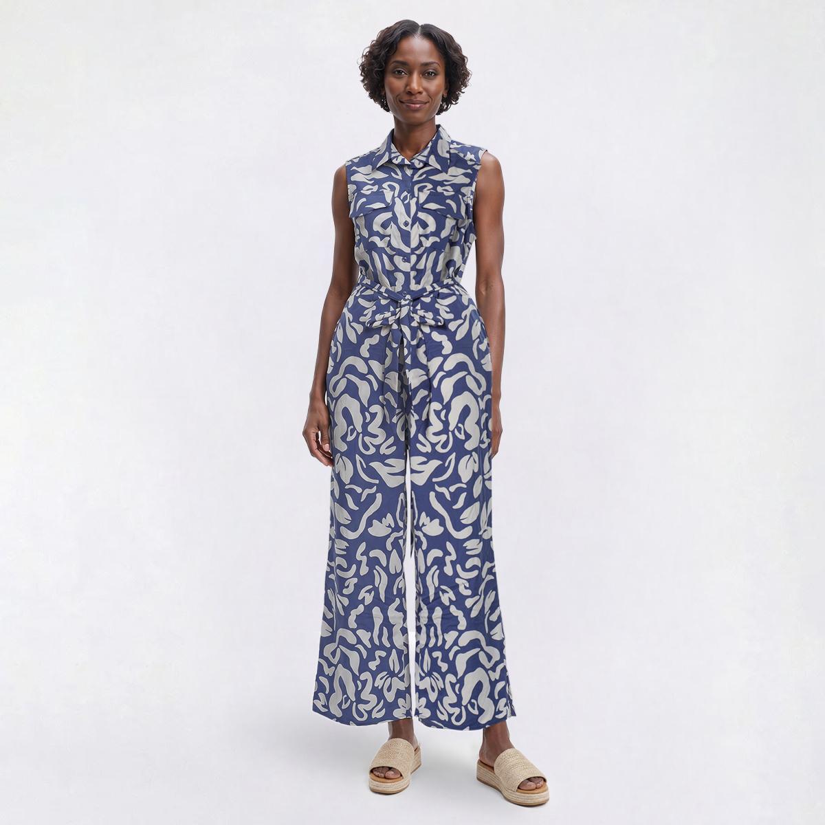 Click here for Womens Harlow & Rose Sleeveless Abstract Button Fr... prices